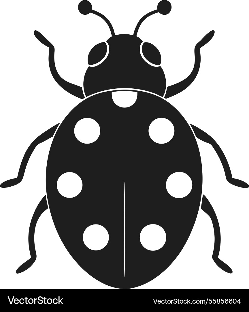 Ladybug silhouette elegant spring insect Vector Image