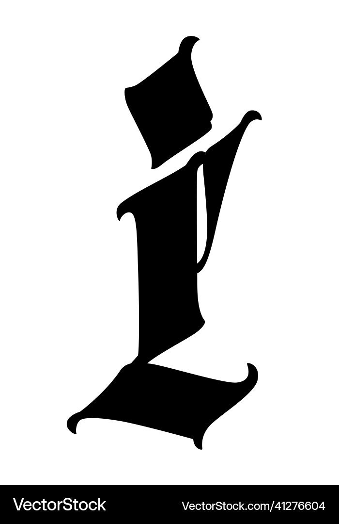 Letter i in the gothic style old alphabet Vector Image