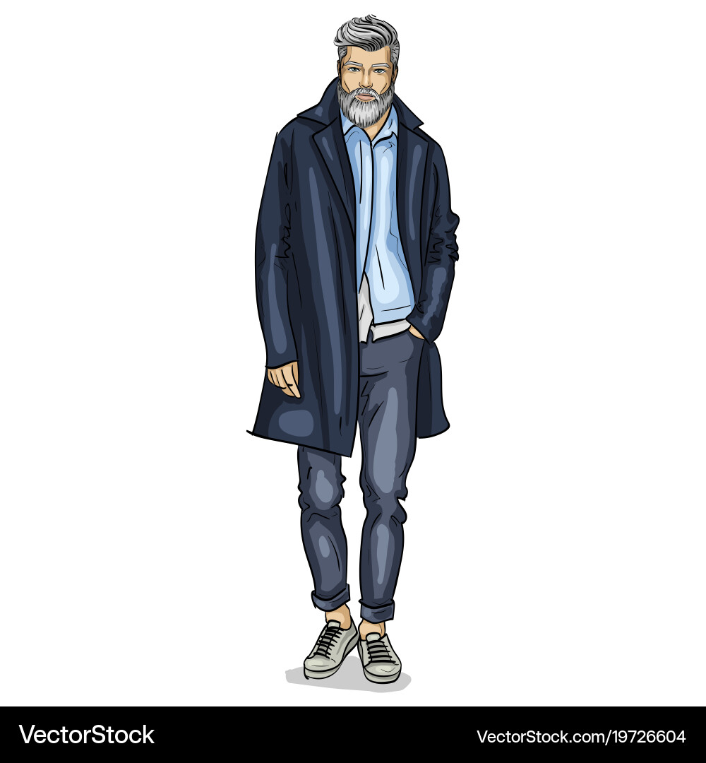 Man model Royalty Free Vector Image - VectorStock