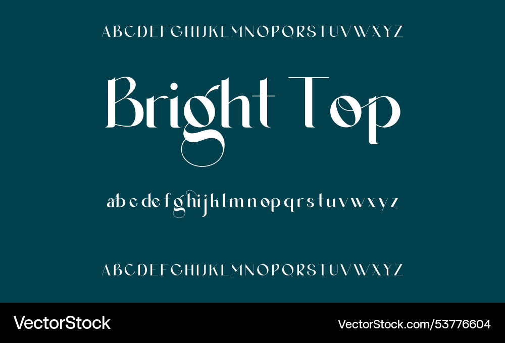 Modern serif alphabet design with uppercase Vector Image