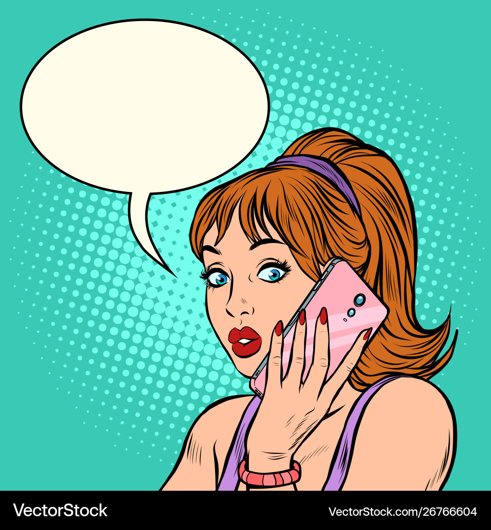 Serious woman talking on phone Royalty Free Vector Image