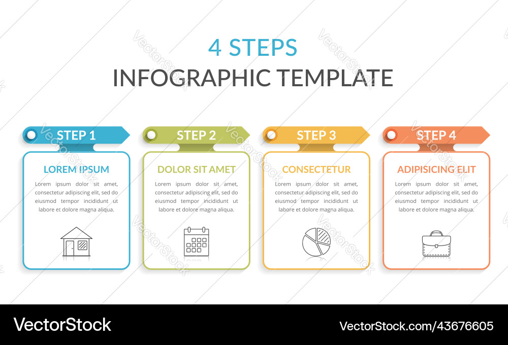 4 steps - infographic template Royalty Free Vector Image