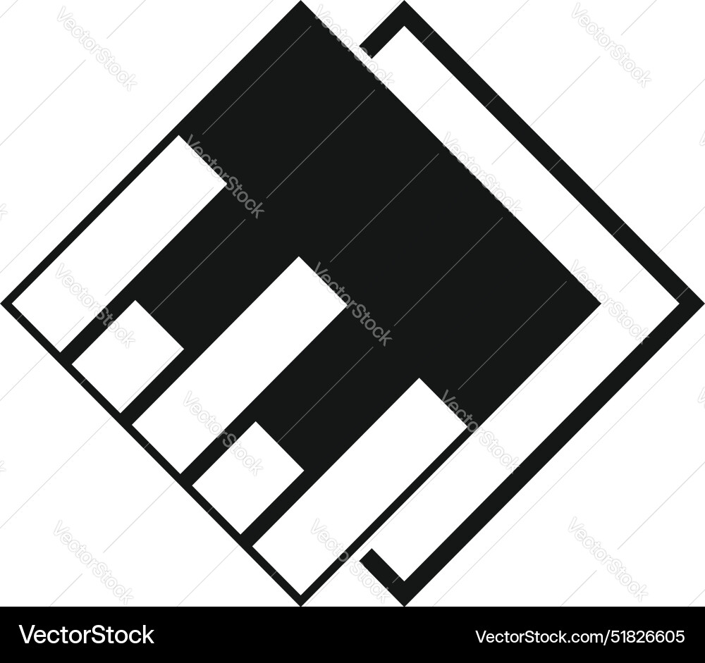 Abstract geometric shape forming letter t logo Vector Image
