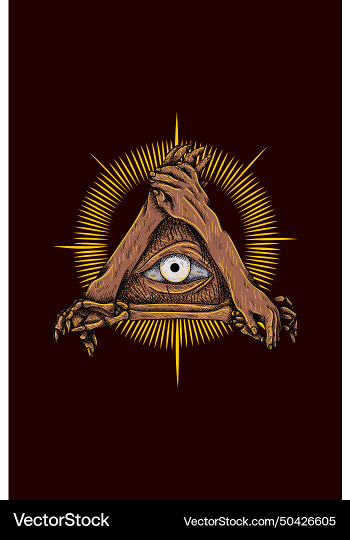 An eye with hands Royalty Free Vector Image - VectorStock