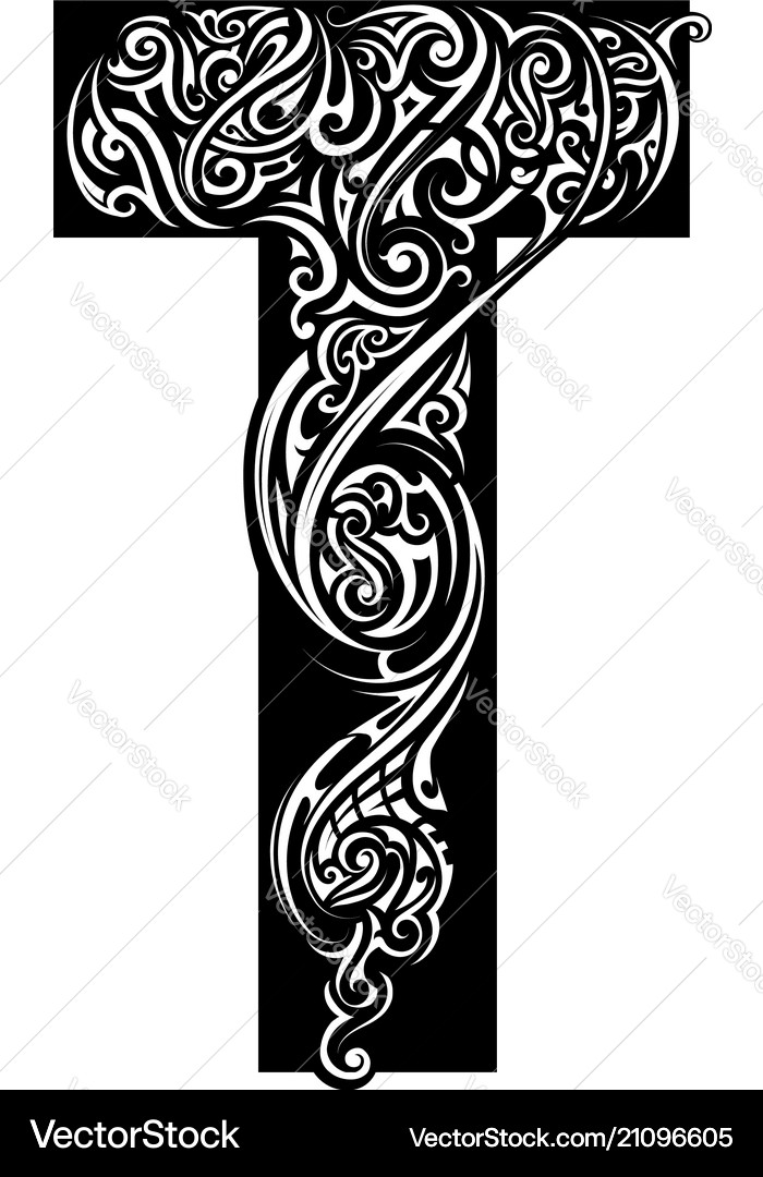 Capital letter t Royalty Free Vector Image - VectorStock