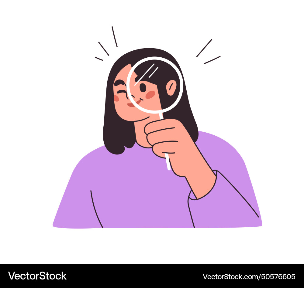 Eye looking through magnifying glass search Vector Image