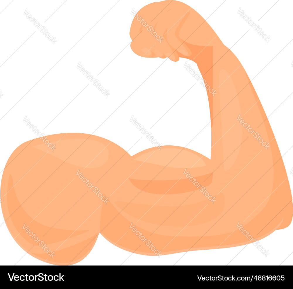 Hand bicep icon cartoon strong arm Royalty Free Vector Image