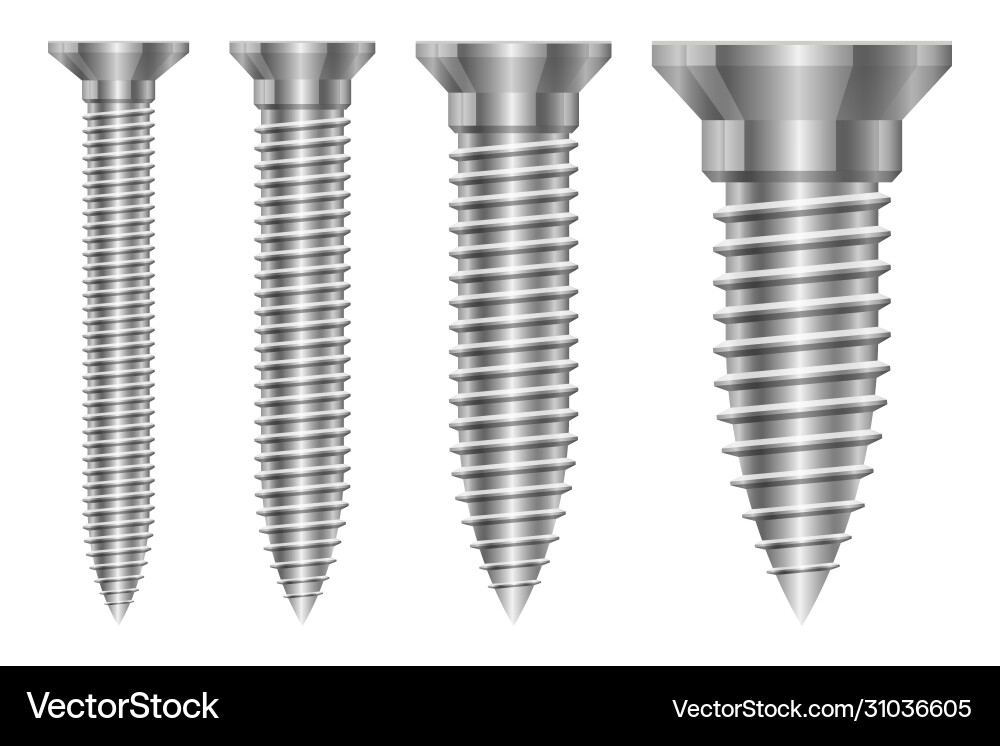 Metal Screw Bolt Collection Royalty Free Vector Image