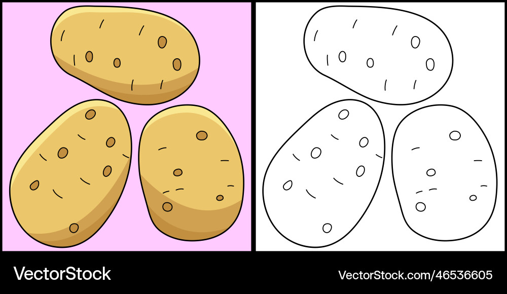 Potato vegetable coloring page Royalty Free Vector Image