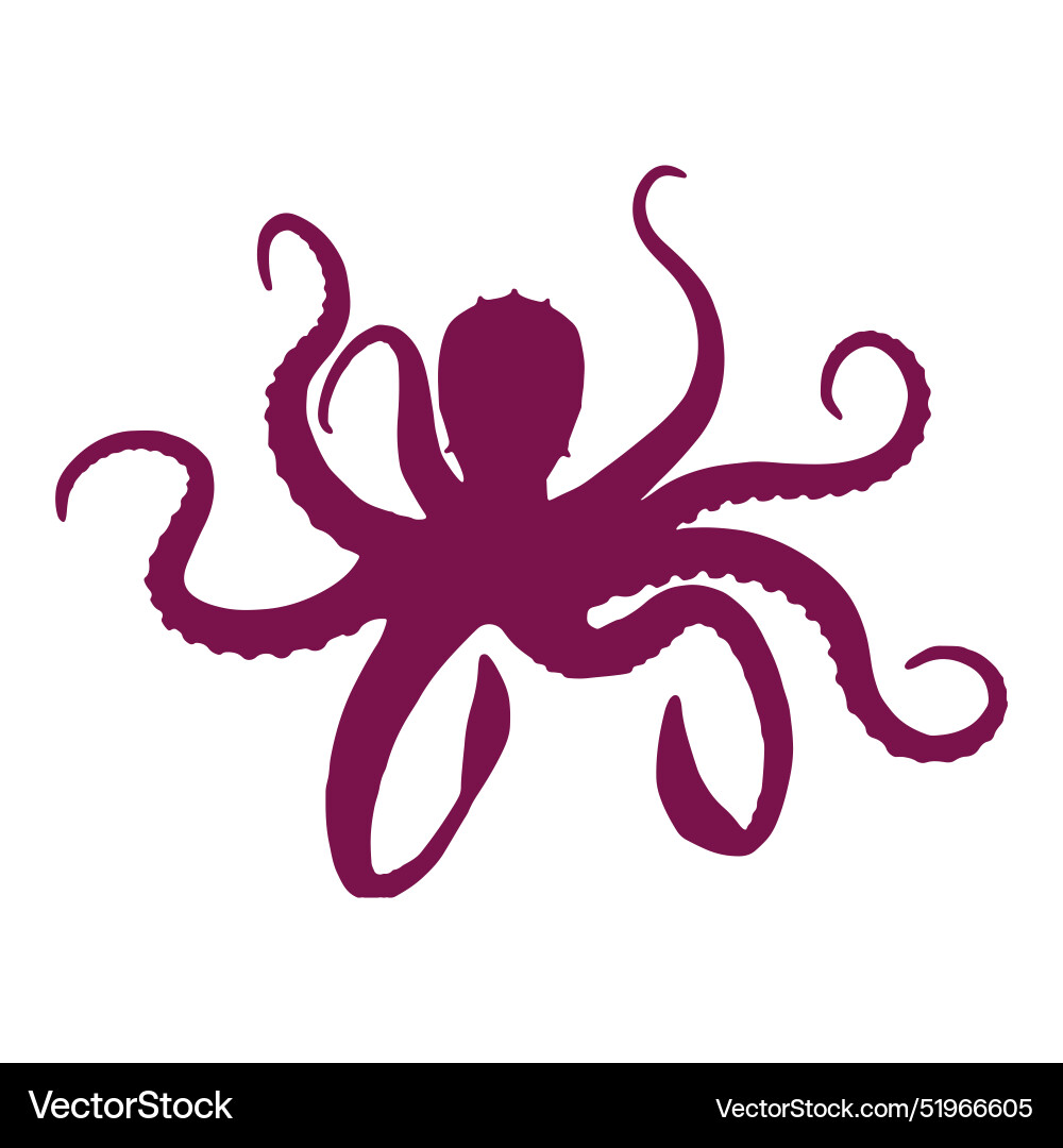 Silhouette octopus graphic Royalty Free Vector Image