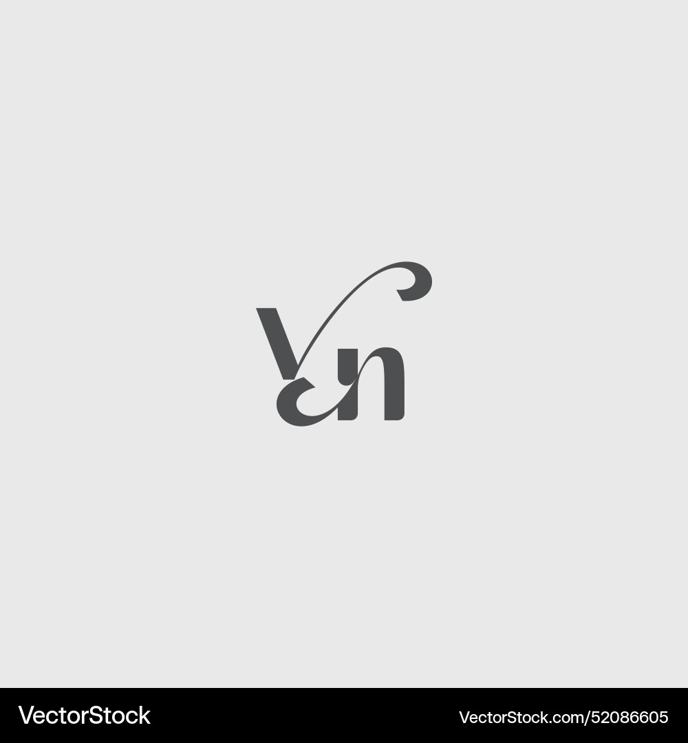 Simple and minimalism vn beauty monogram initial Vector Image