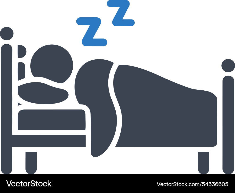 Sleeping rest bed icon Royalty Free Vector Image
