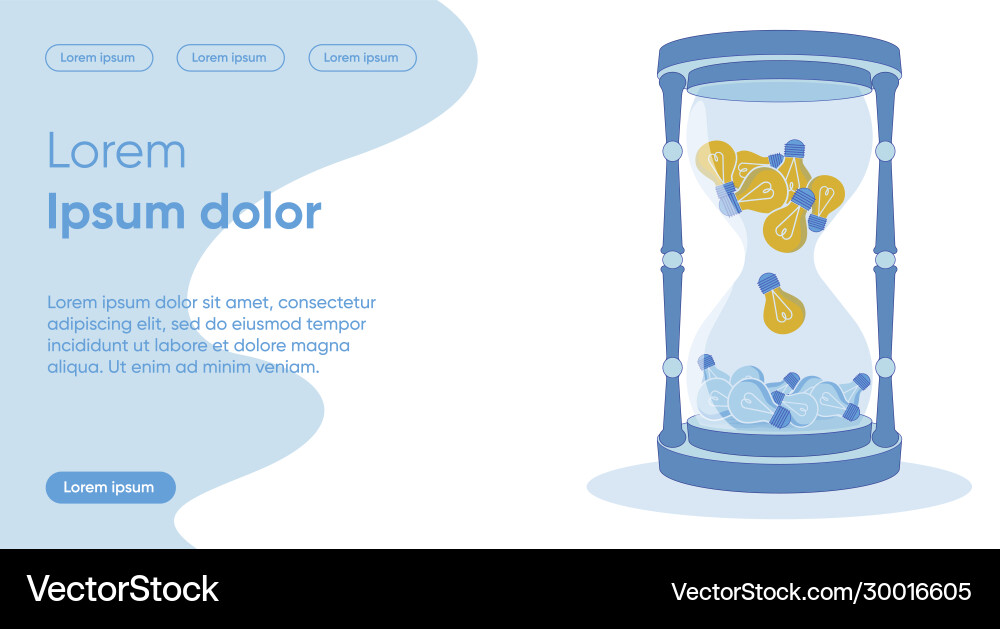 Time passing flat landing page template Royalty Free Vector