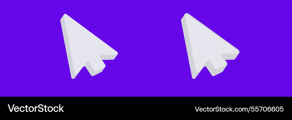 Zwei weiße Computer Maus Cursors auf blau Vektorbild