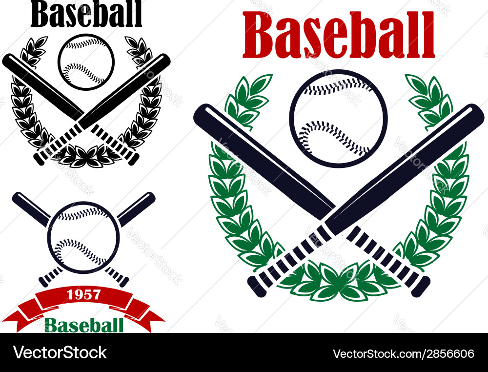 Baseball Sports Symbols Royalty Free Vector Image