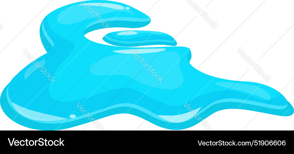 Cartoon blue liquid puddle flowing and spreading Vector Image