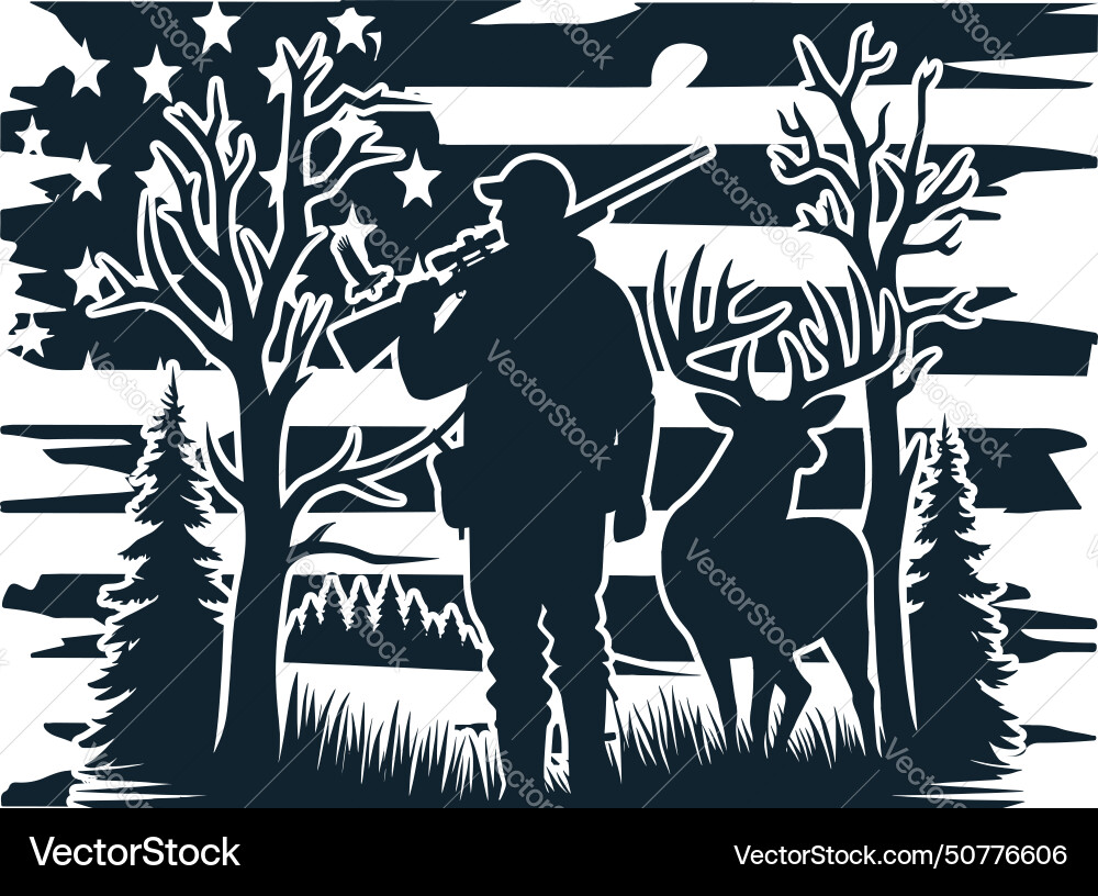 Deer flag svg hunt hunting sv Royalty Free Vector Image