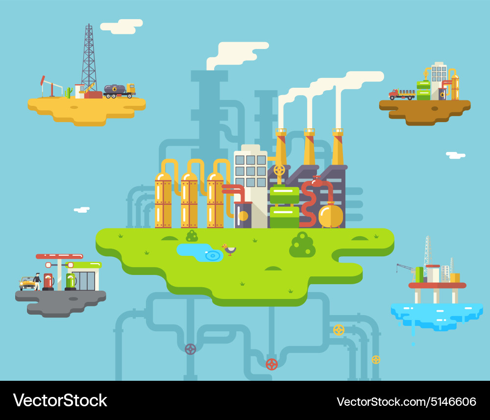 Factory refinery plant manufacturing products Vector Image