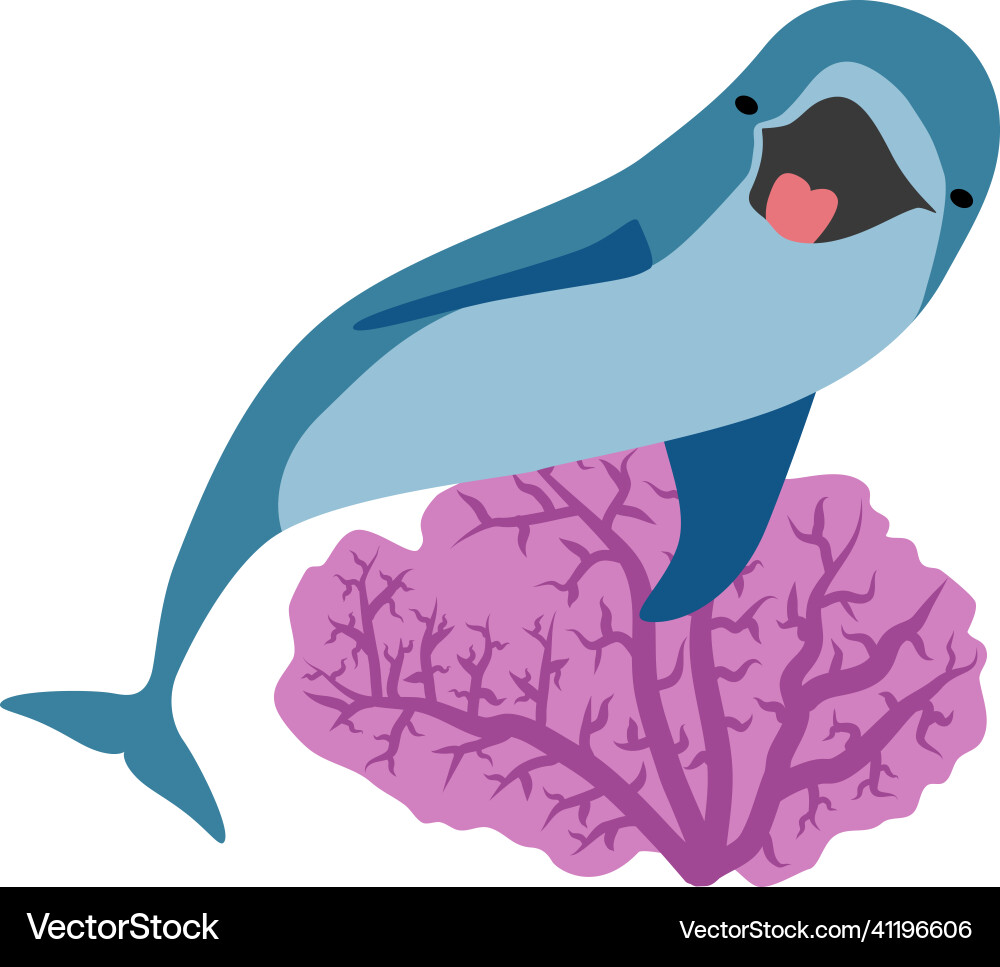 Flat dolphin Royalty Free Vector Image - VectorStock