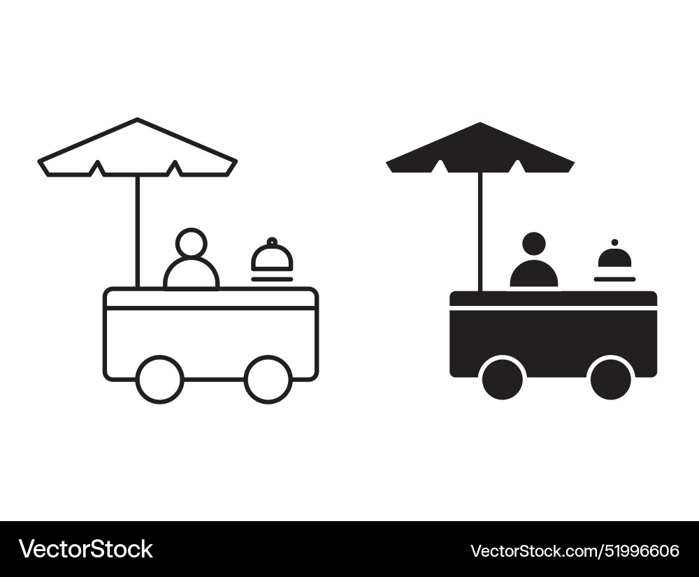 Food cart icon mark set symbol for web application