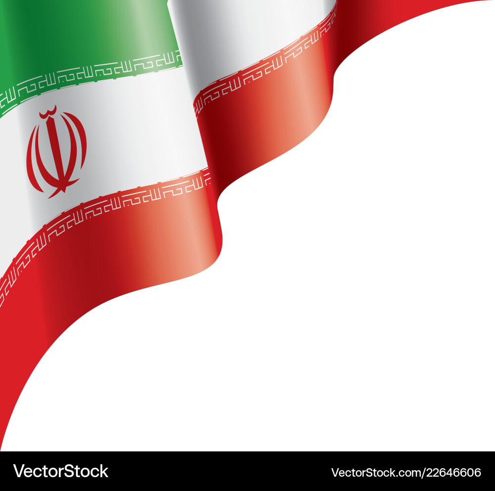 Iran flag on a white Royalty Free Vector Image