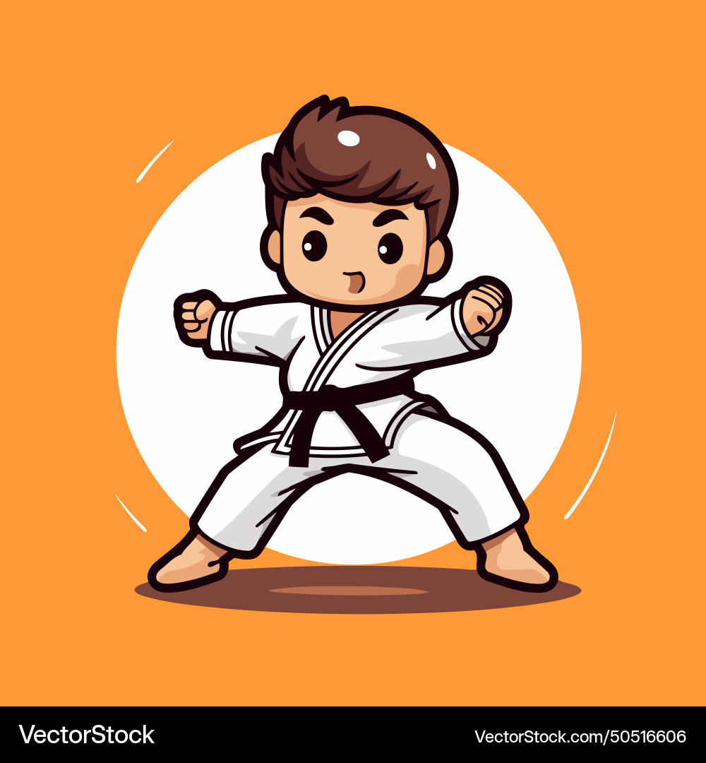 Karate boy cartoon Royalty Free Vector Image - VectorStock