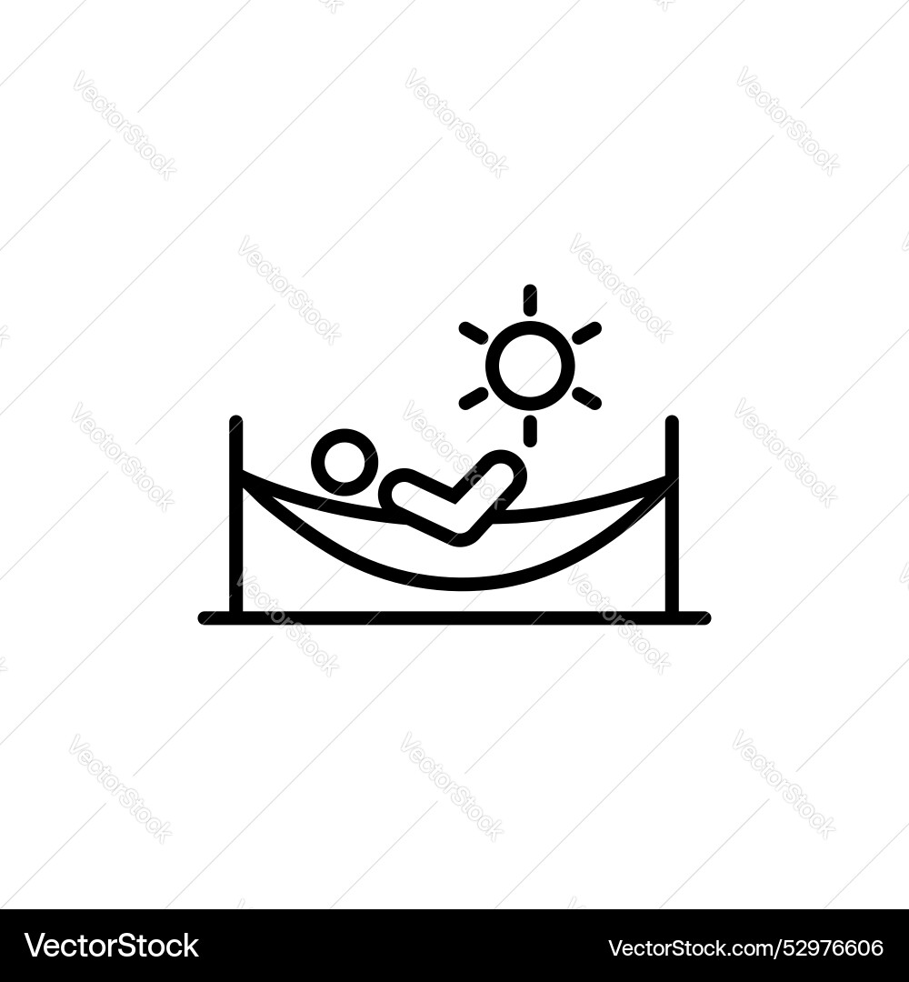 Person in hammock icon Royalty Free Vector Image