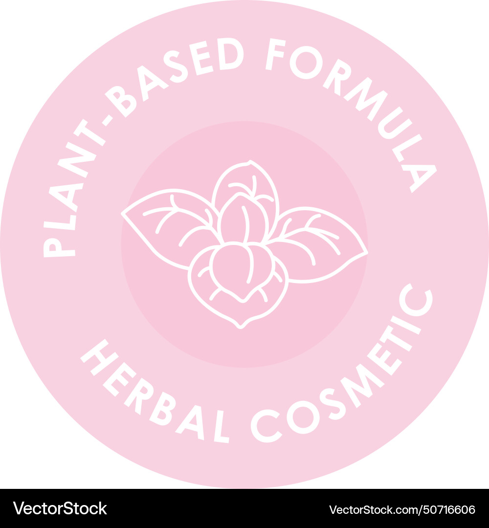 Plant based formula herbal cosmetic package logo Vector Image