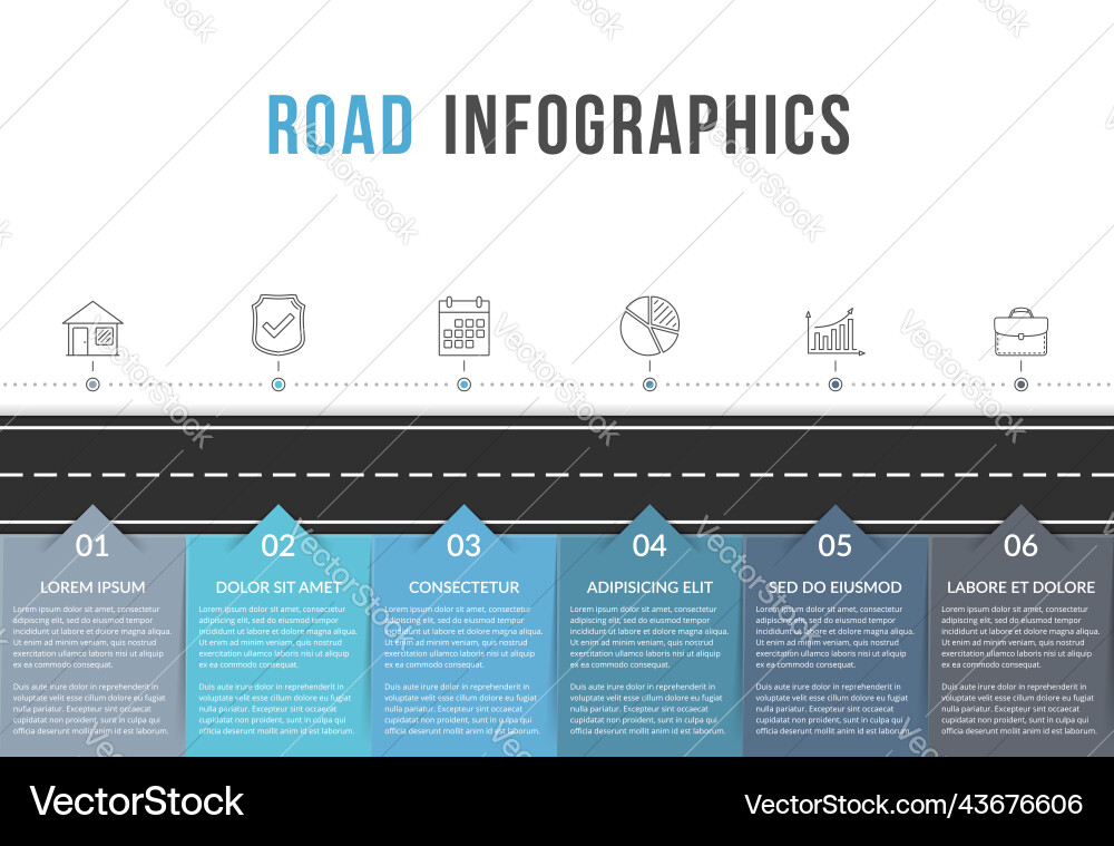 Road infographics Royalty Free Vector Image - VectorStock