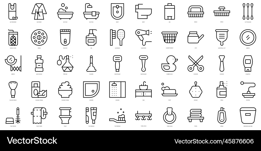Set of thin line bathroom icons Royalty Free Vector Image