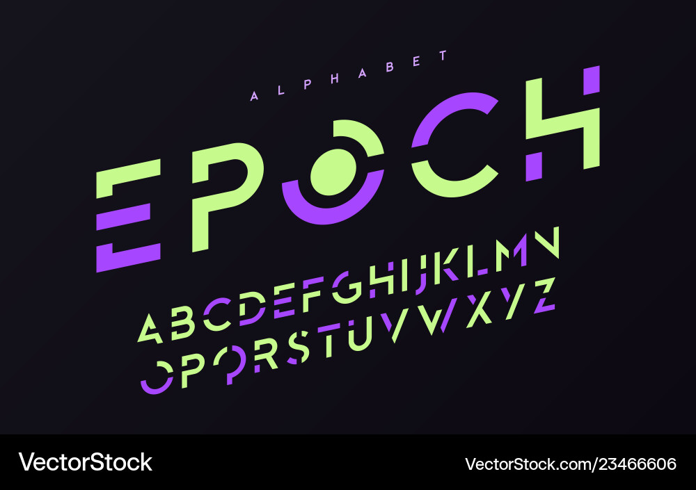 Stylized uppercase letters alphabet typeface Vector Image