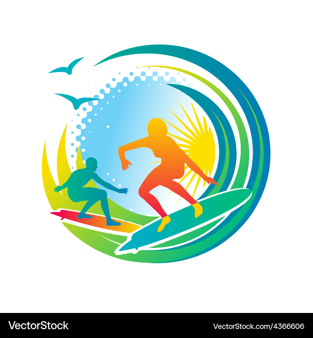Surfing Royalty Free Vector Image - VectorStock