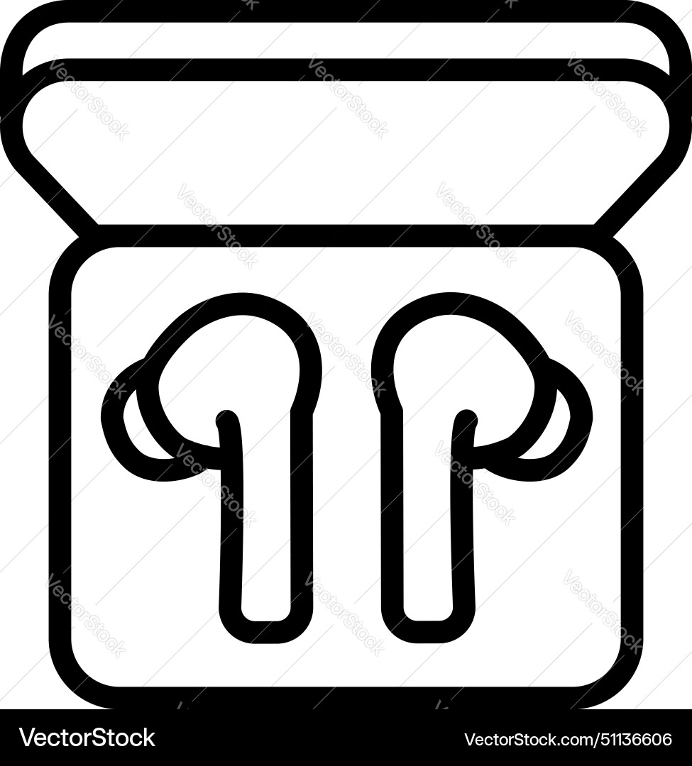 Wireless headphones icon outline Royalty Free Vector Image