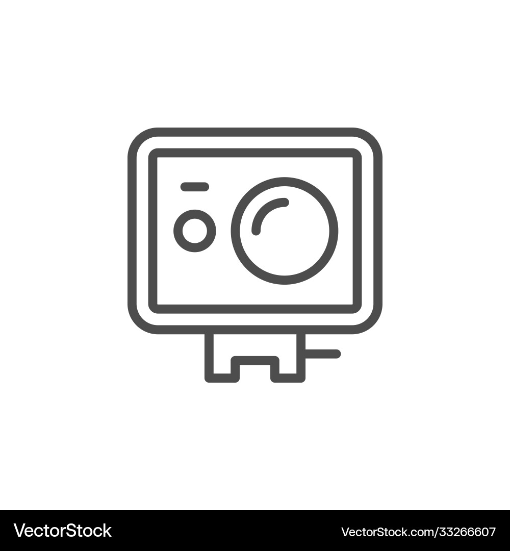 Action camera line outline icon Royalty Free Vector Image