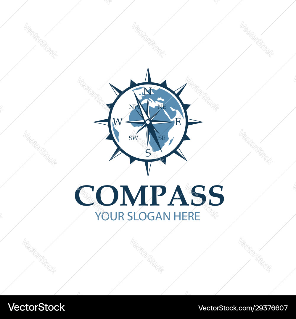 Compass with globe Royalty Free Vector Image - VectorStock