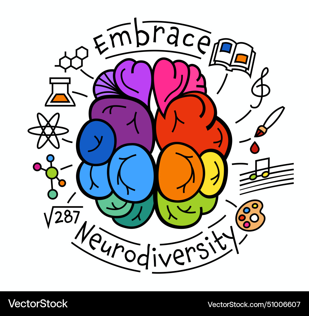 Diverse Brain Spectrum Royalty Free Vector Image