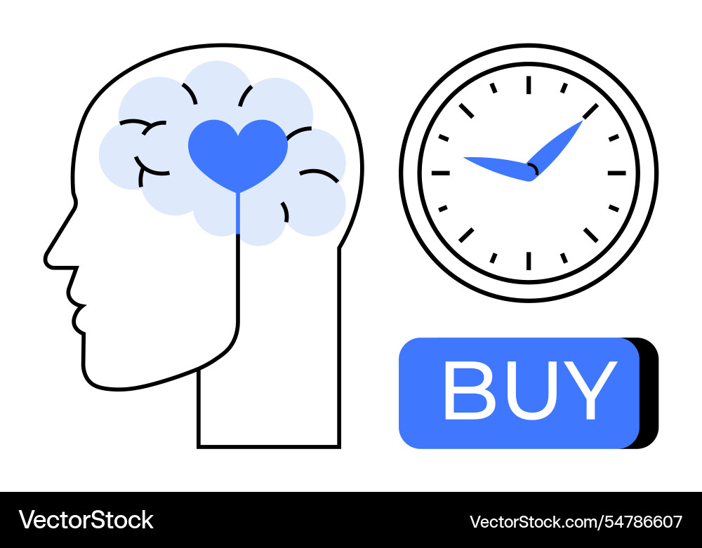 Emotional decision-making depicted by brain Vector Image