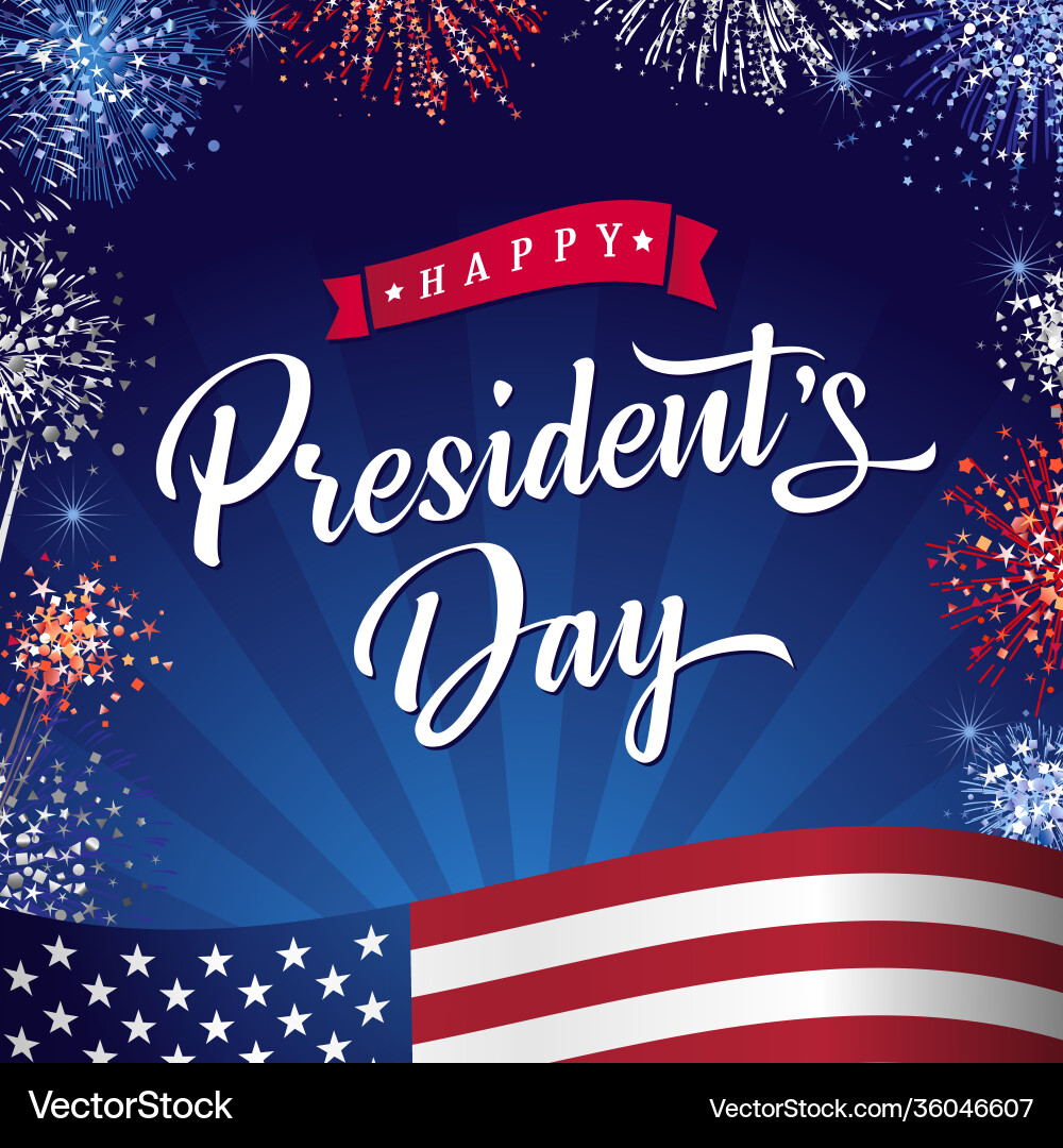 Happy presidents day banner with flag and salute Vector Image