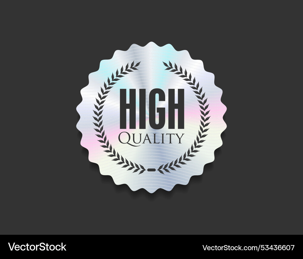 Hologram sticker or label with holographic Vector Image