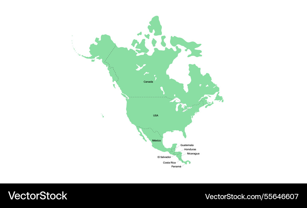 North America Map Royalty Free Vector Image - VectorStock