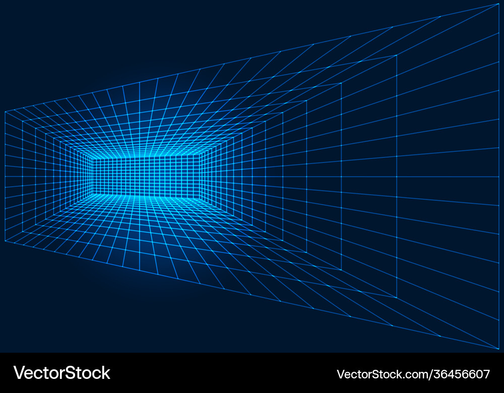 Perspective grid indoor room structure Royalty Free Vector