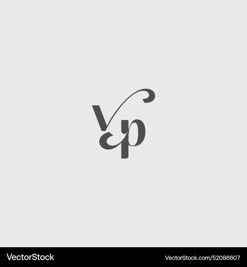 Simple and minimalism vp beauty monogram initial Vector Image