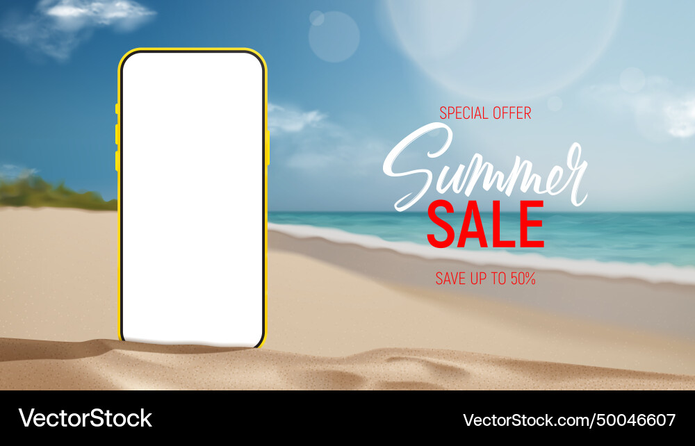 Summer sale ad banner template Royalty Free Vector Image