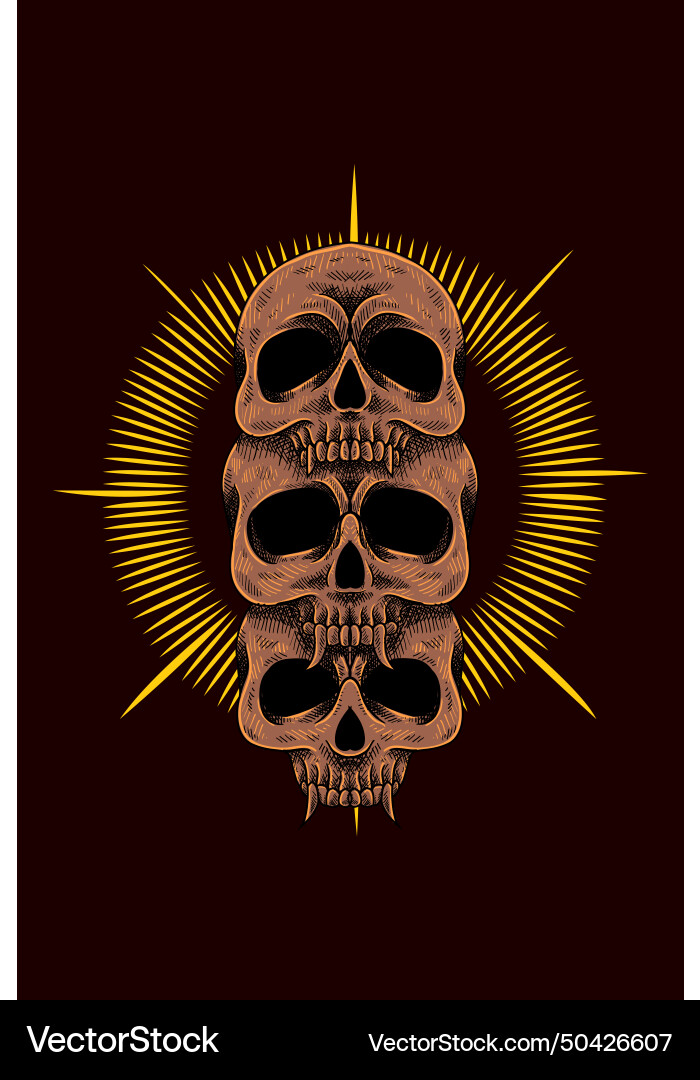 Three skulls Royalty Free Vector Image - VectorStock