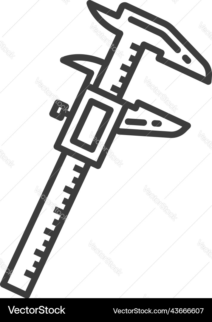 Vernier caliper dial isolated measure tool icon Vector Image
