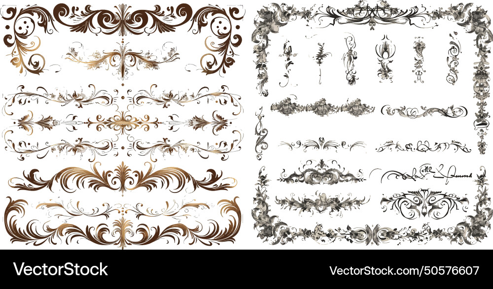Vintage rulers design elements Royalty Free Vector Image