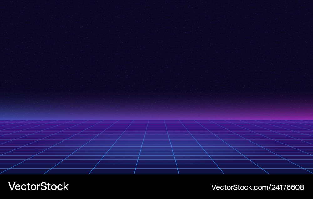 80s Synthwave Line Background Royalty Free Vector Image