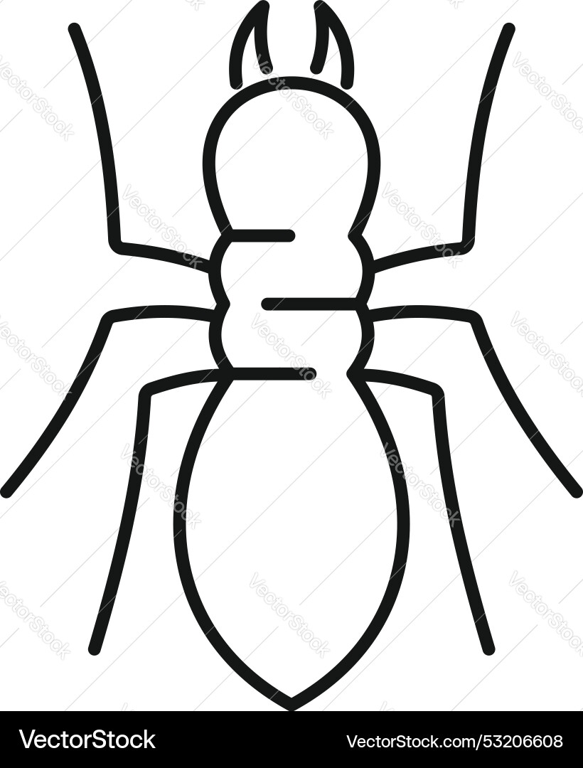 Big ant crawling showing thorax and abdomen Vector Image