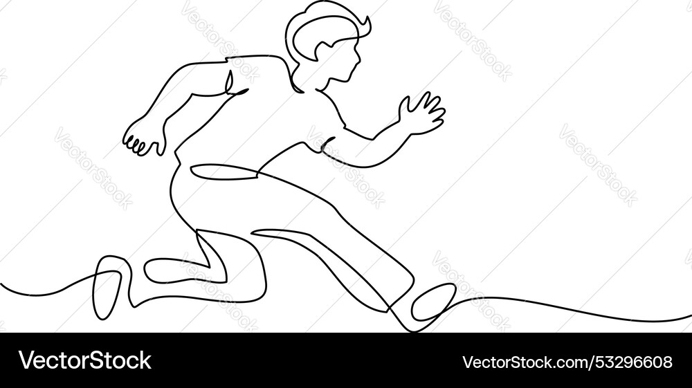 Boy or man running hurrying and rushing forward Vector Image