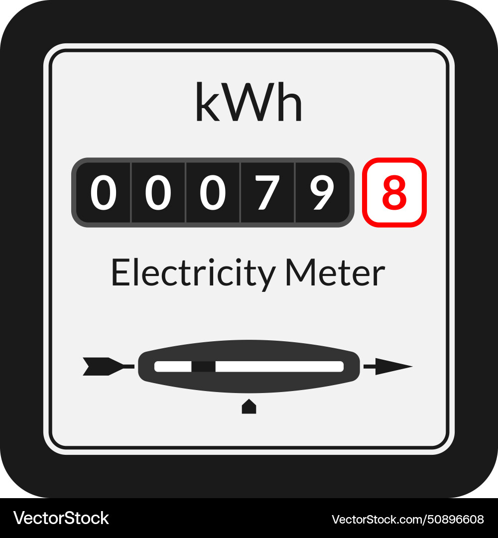 Electric power meter energy electricity counter Vector Image